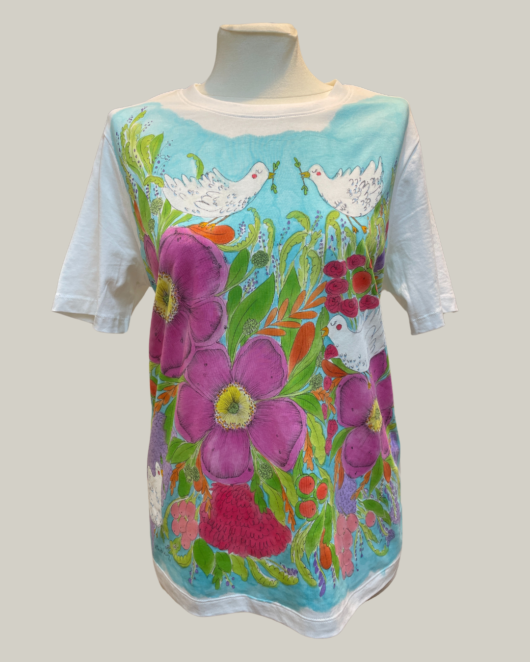 What goes with jeans? A hand painted shirt – Kathy Kyle Studio